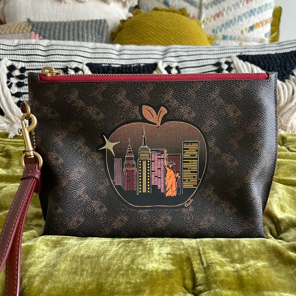 Coach Charlie Nyc Big Apple Skyline Pouch - Gem